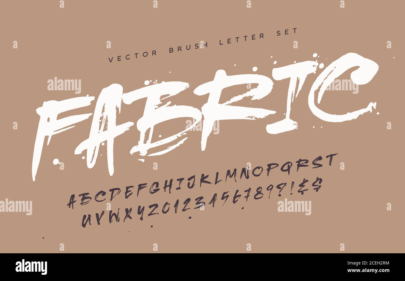 Catchy handwritten modern vector brush letter set for quotes, apparel ...