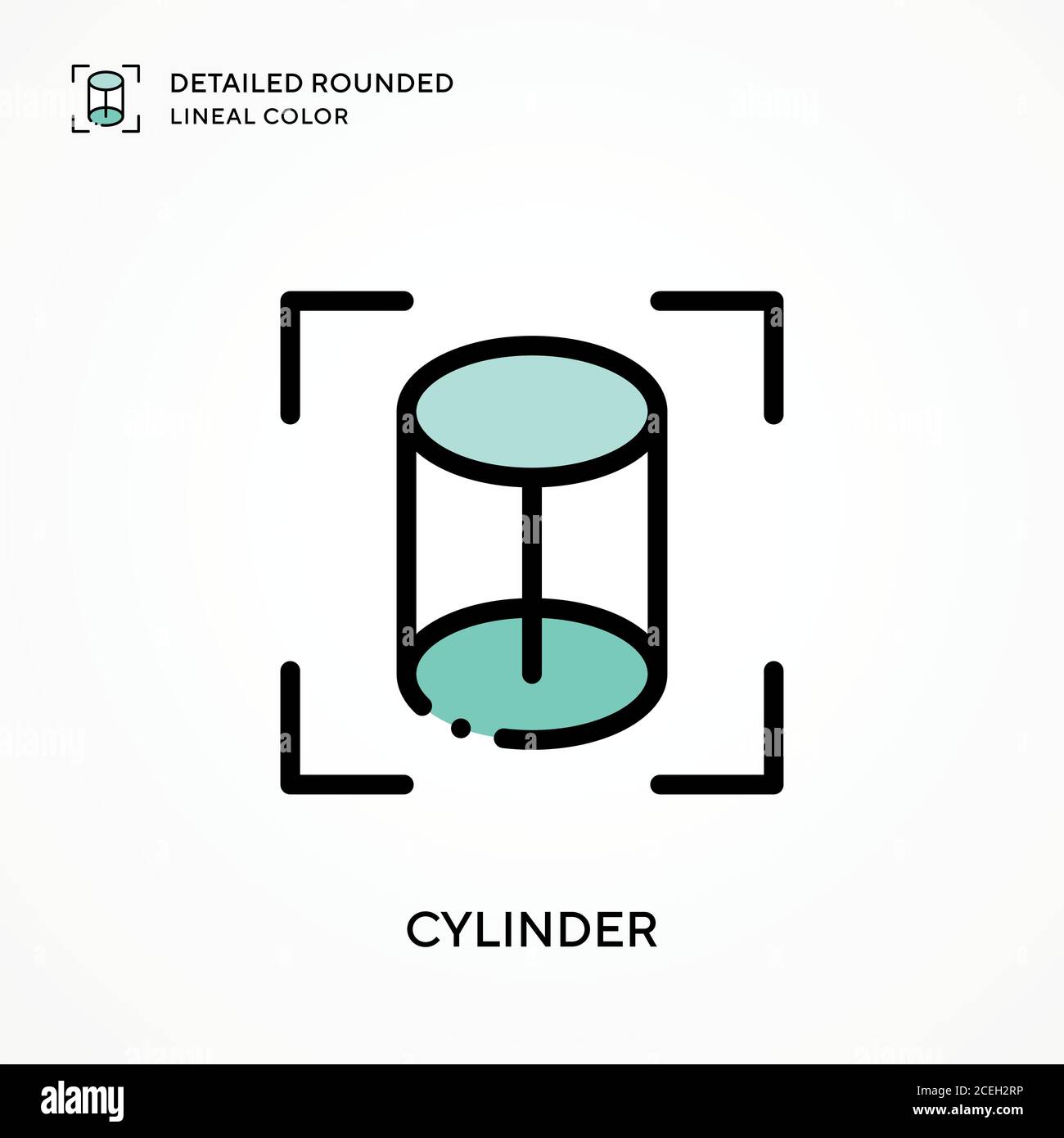 Cylinder detailed rounded lineal color. Modern vector illustration ...