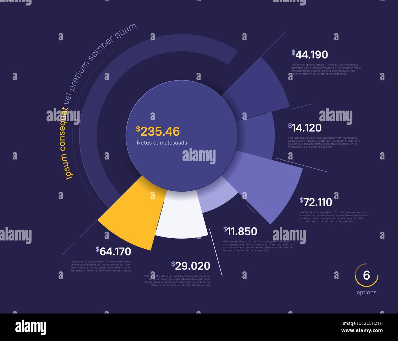 Vector circle chart design, modern template for creating infographics ...