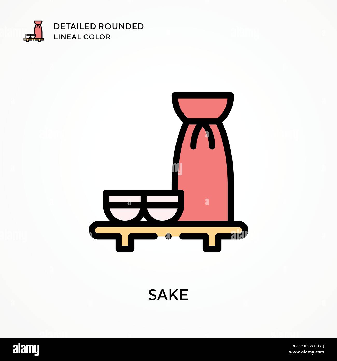 Sake detailed rounded lineal color. Modern vector illustration concepts. Easy to edit and ...