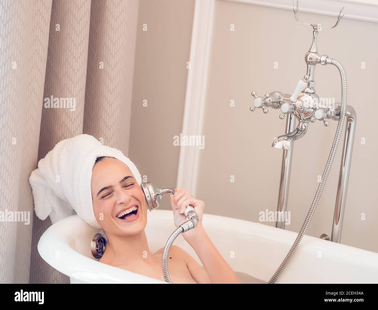 Young woman having bath hi-res stock photography and images - Alamy