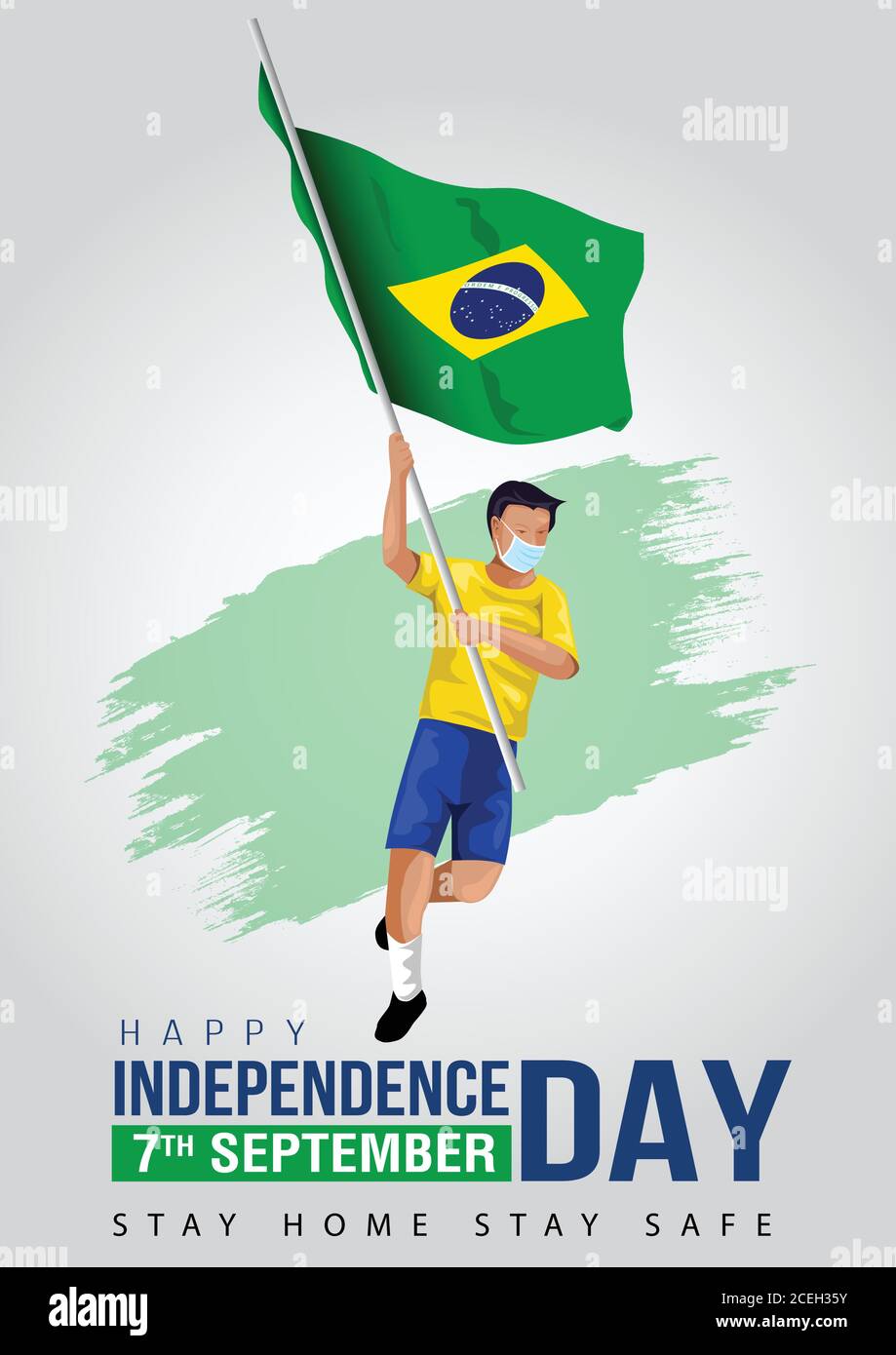 7th September Brazil Independence Day Banner Vector Illustration. man ...