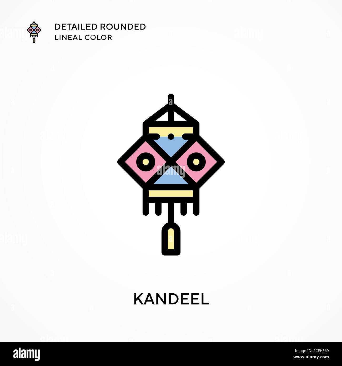 Kandeel detailed rounded lineal color. Modern vector illustration ...