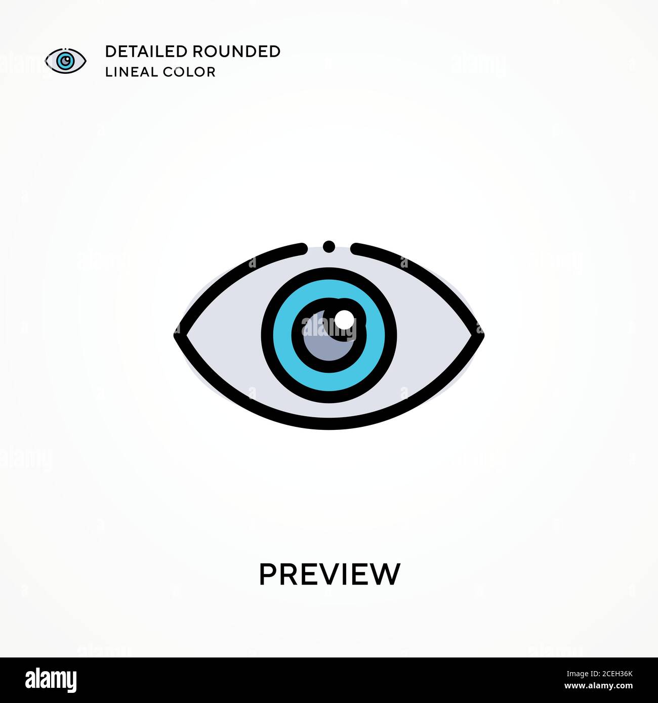 Preview detailed rounded lineal color. Modern vector illustration ...