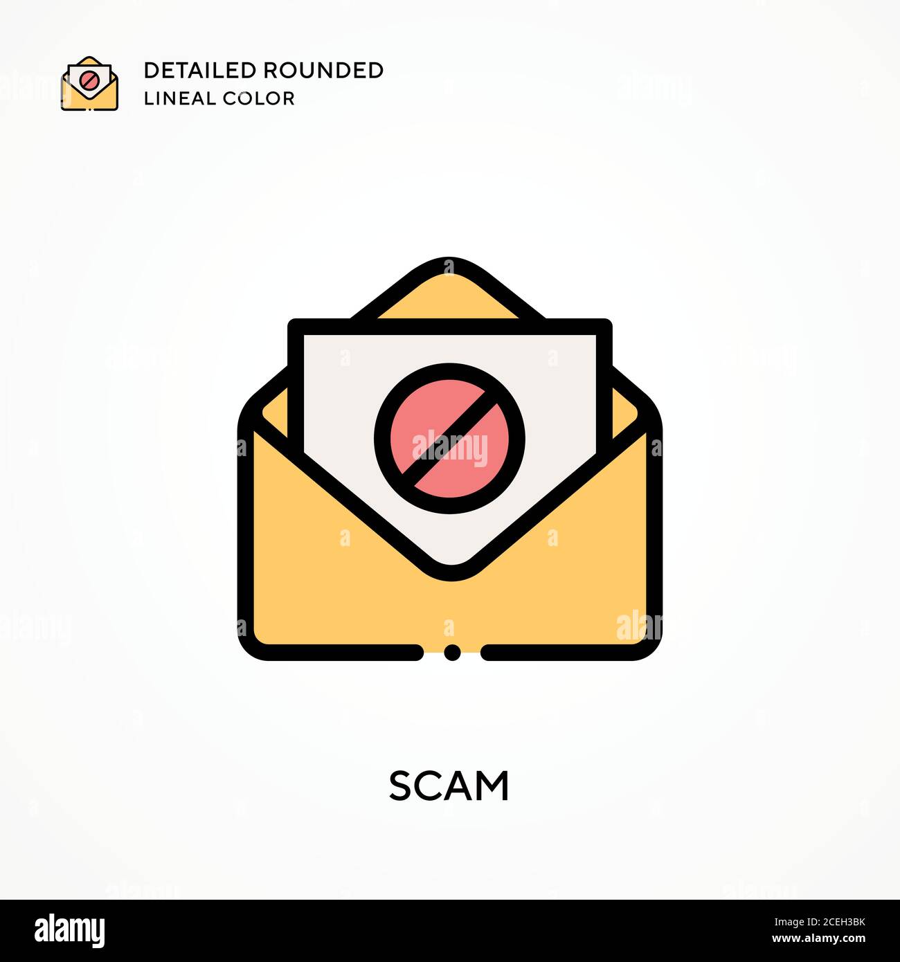 Scam detailed rounded lineal color. Modern vector illustration concepts ...