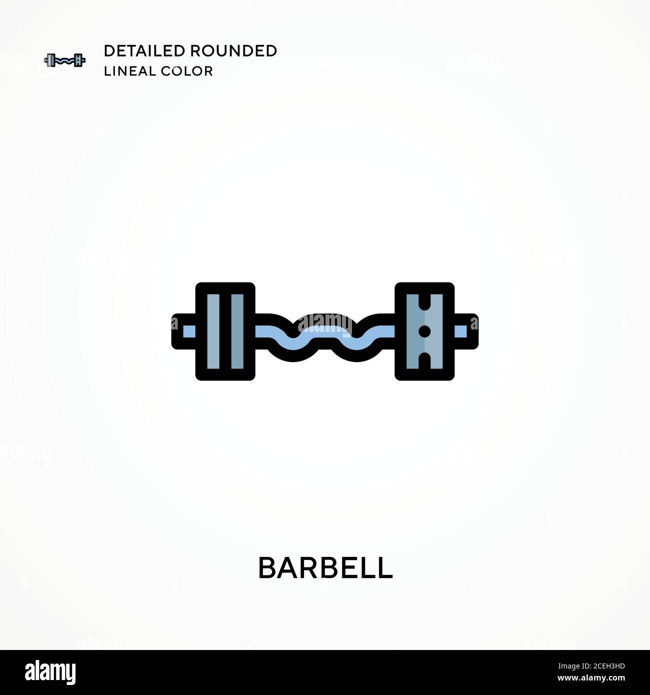 Barbell detailed rounded lineal color. Modern vector illustration ... Barbell detailed rounded lineal color. Modern vector illustration ...