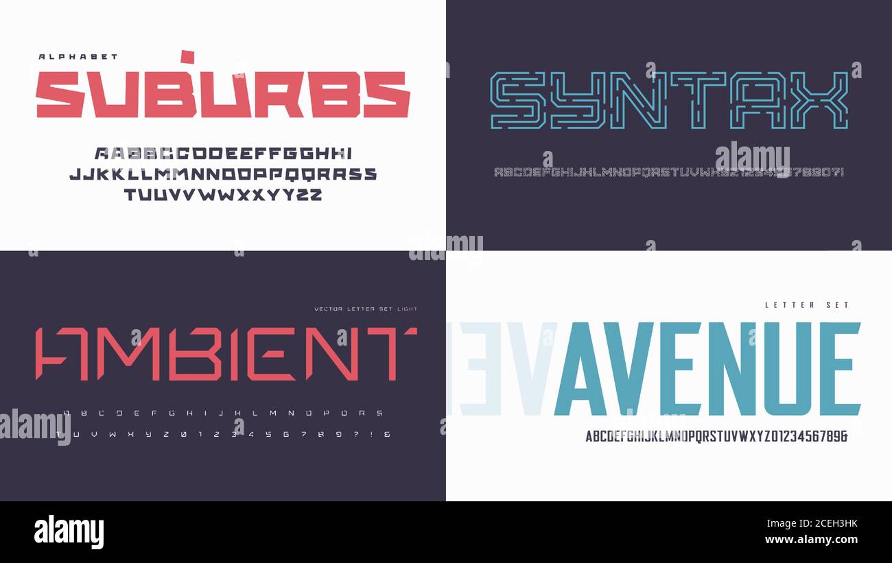 Vector modern uppercase letter sets with a different styles Stock ...