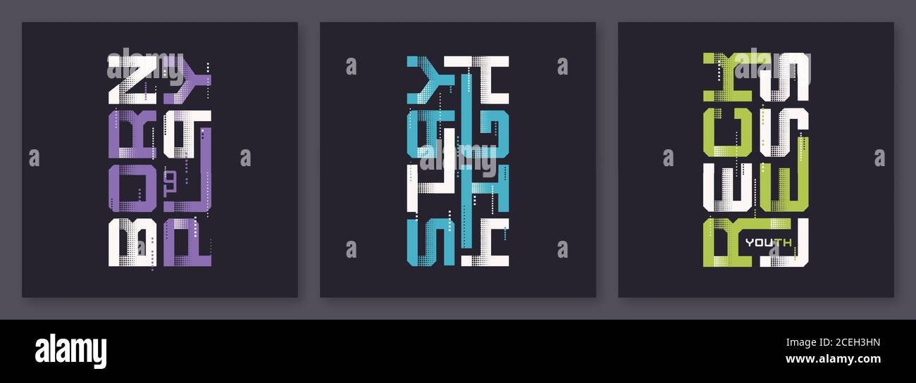 Set of graphic modern t-shirt vector designs, typography Stock Vector ...