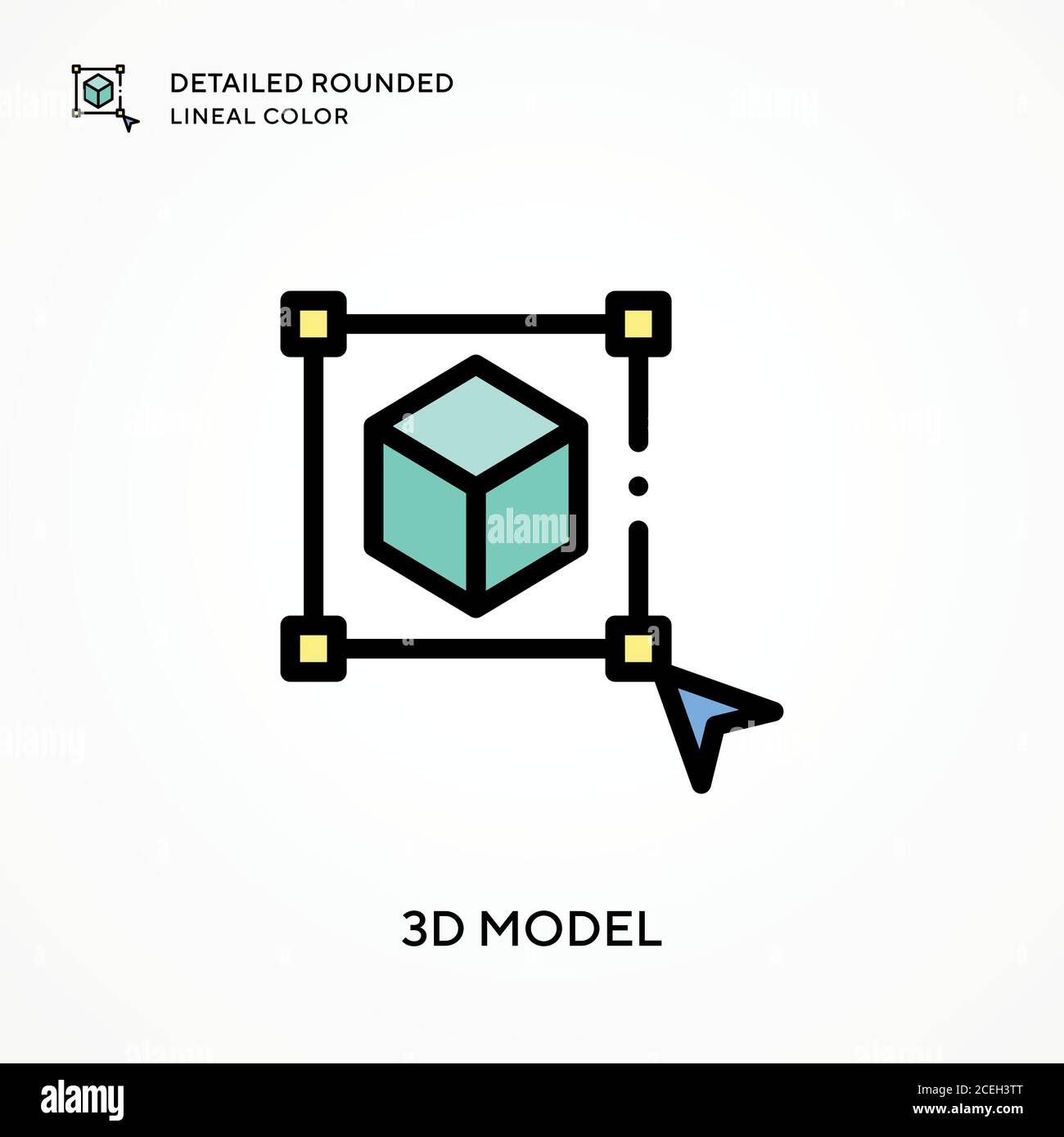 3d model detailed rounded lineal color. Modern vector illustration ...