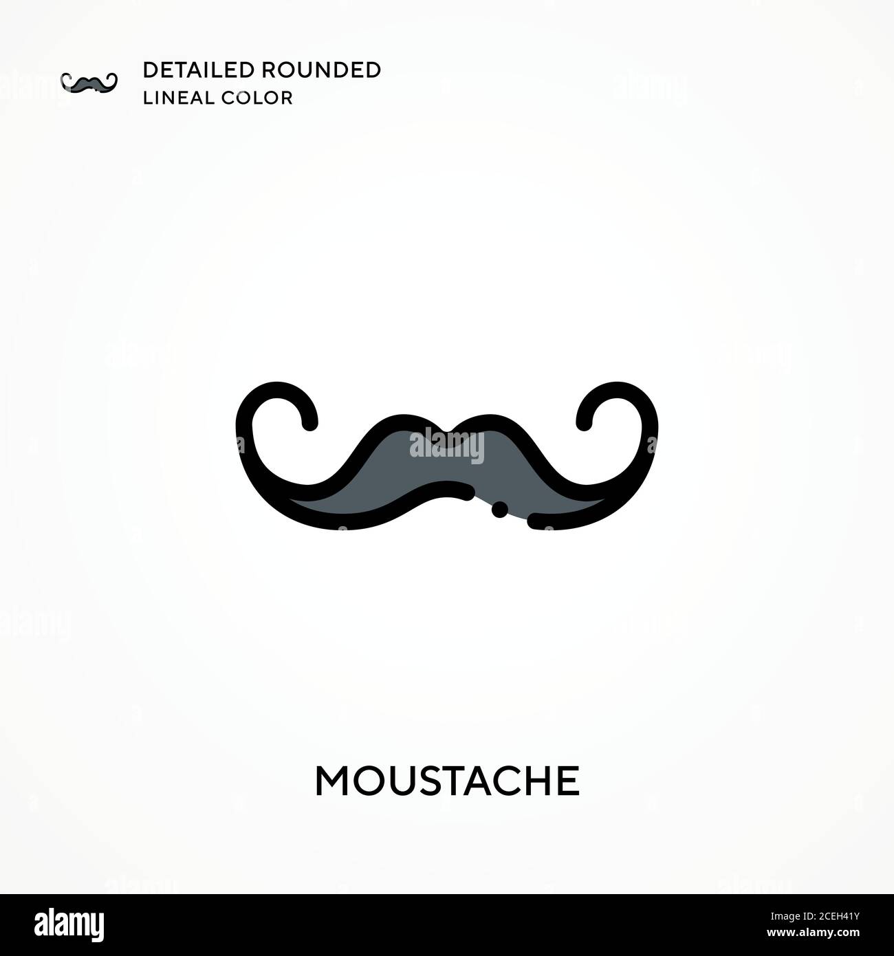 Moustache detailed rounded lineal color. Modern vector illustration ...