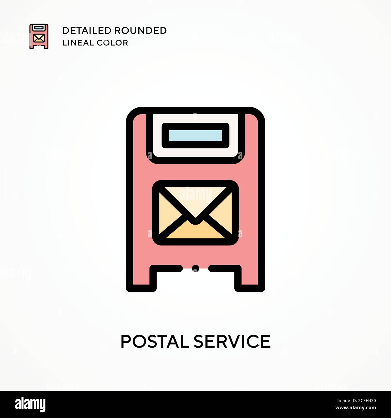 Postal service detailed rounded lineal color. Modern vector ...