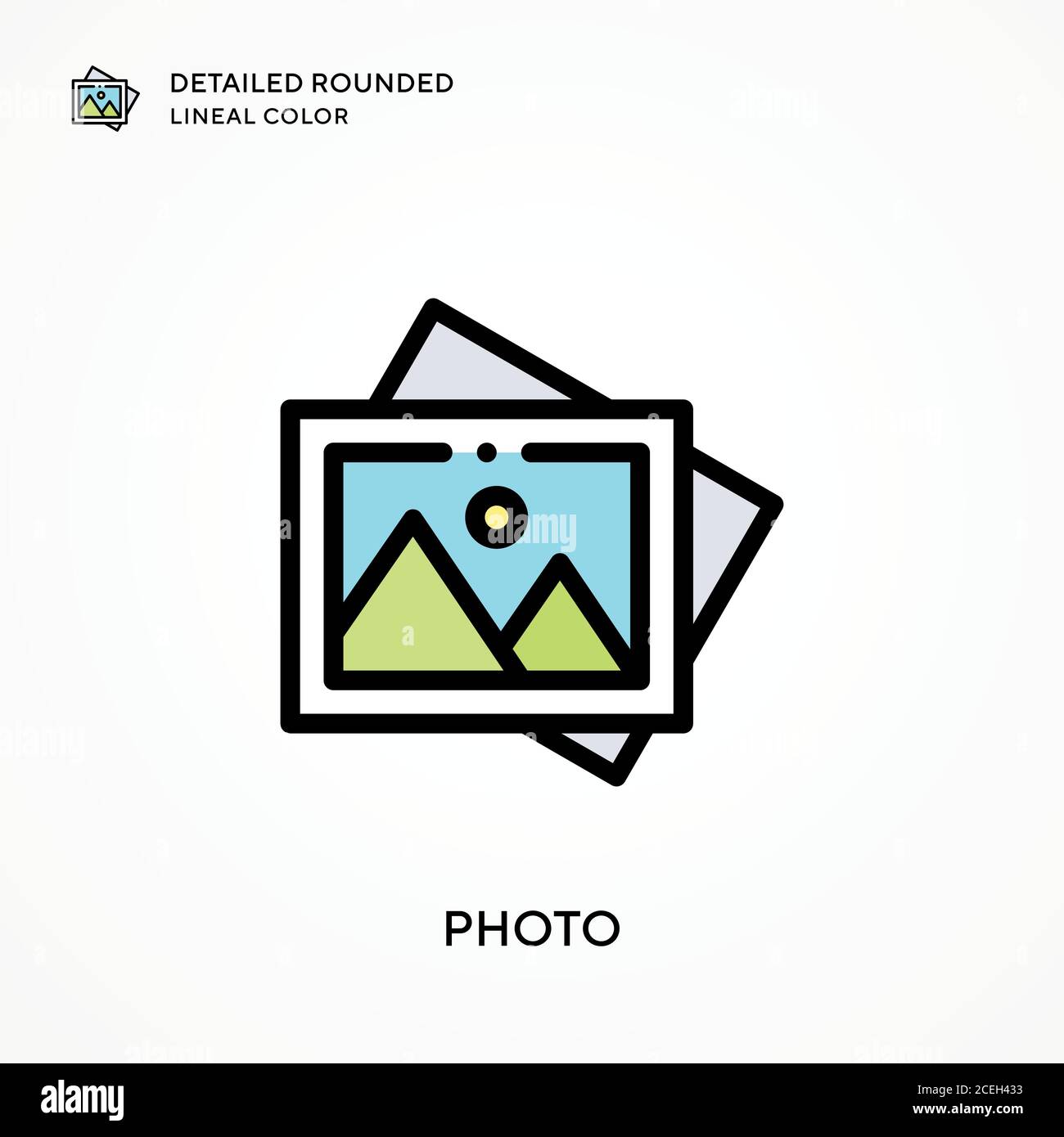 Photo detailed rounded lineal color. Modern vector illustration ...