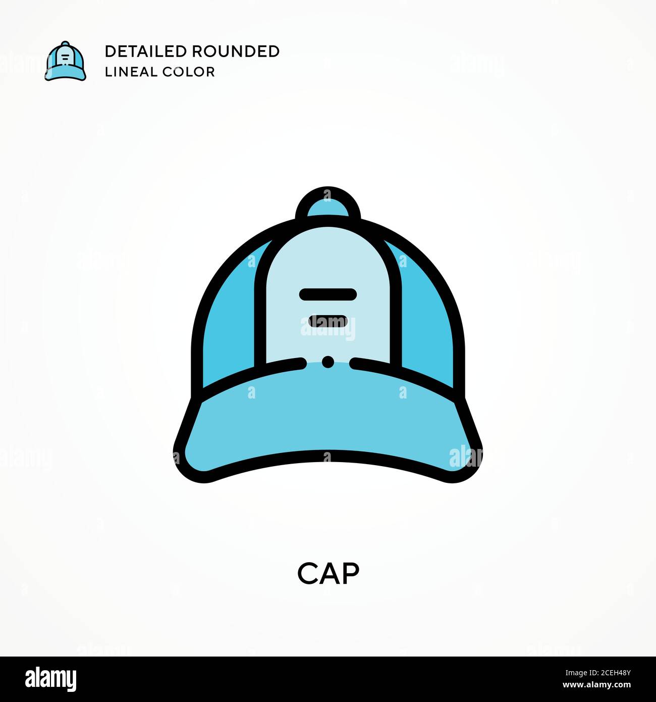 Cap detailed rounded lineal color. Modern vector illustration concepts ...