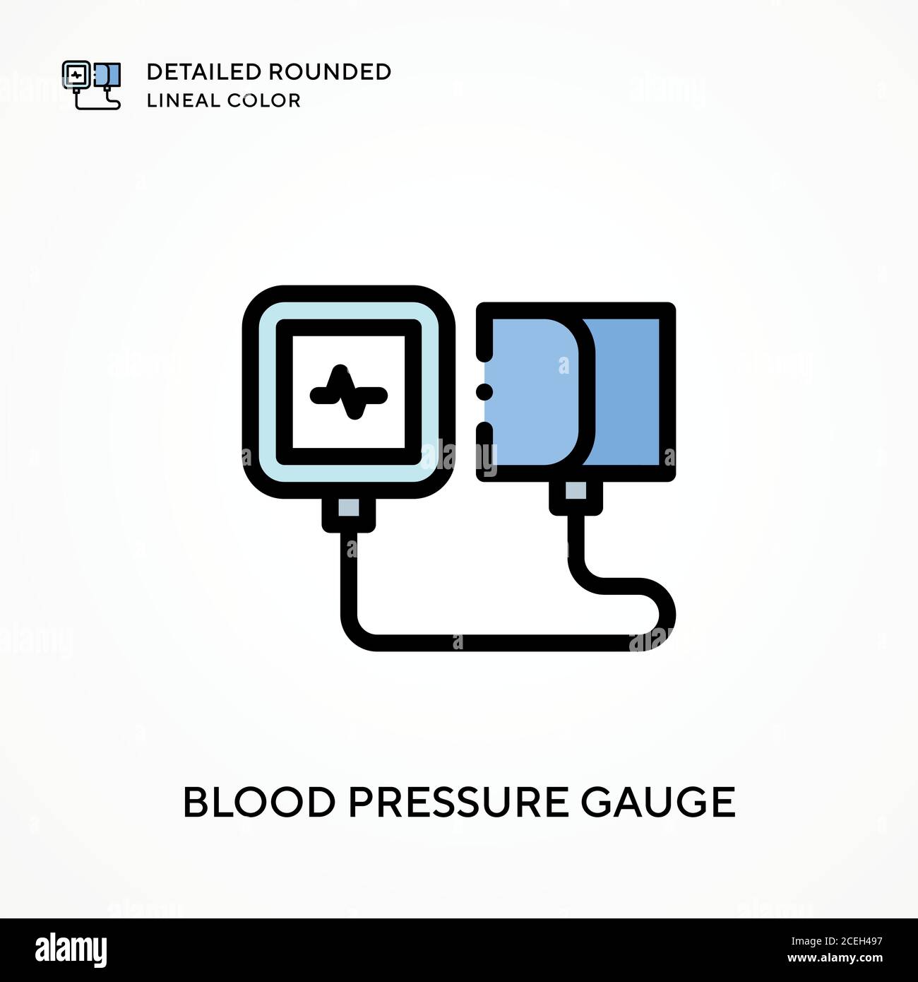 Blood pressure gauge detailed rounded lineal color. Modern vector ...