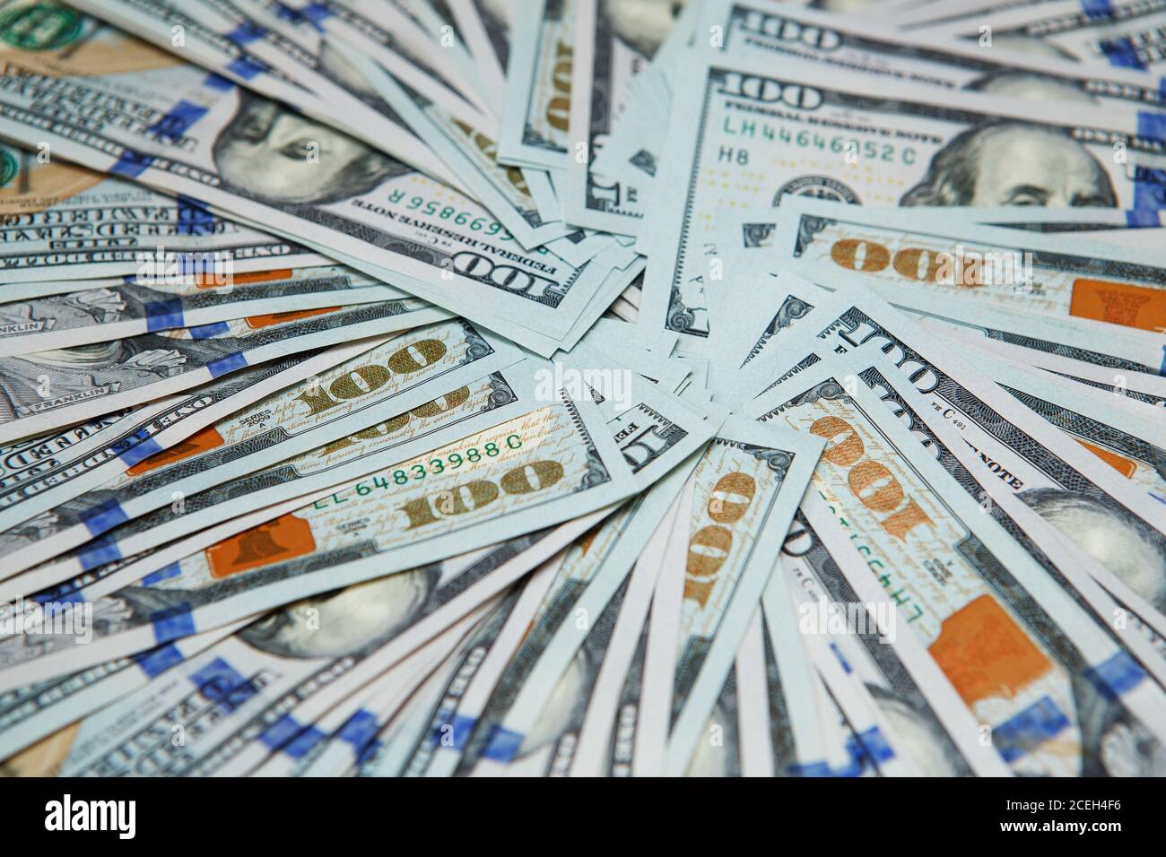 Background of 100 dollar bills. Pattern of one hundred dollar bills ...