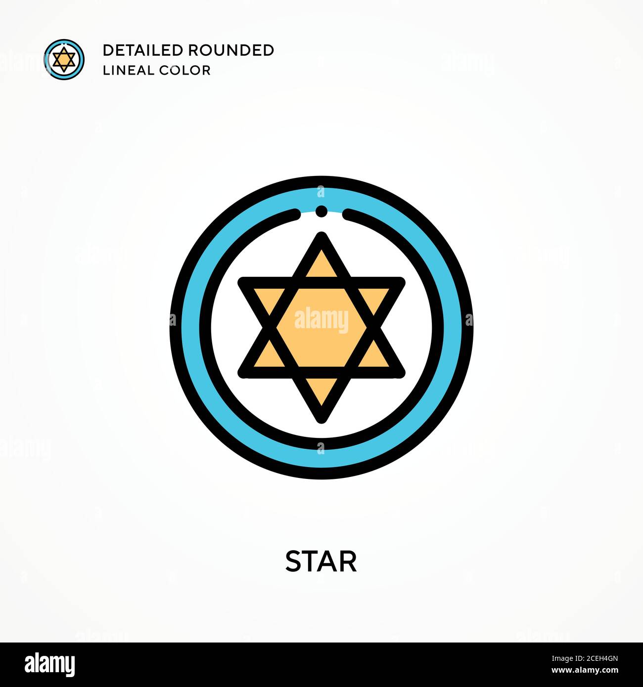 Star detailed rounded lineal color. Modern vector illustration concepts ...