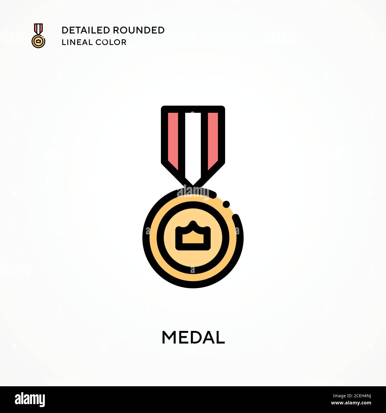 Medal detailed rounded lineal color. Modern vector illustration ...