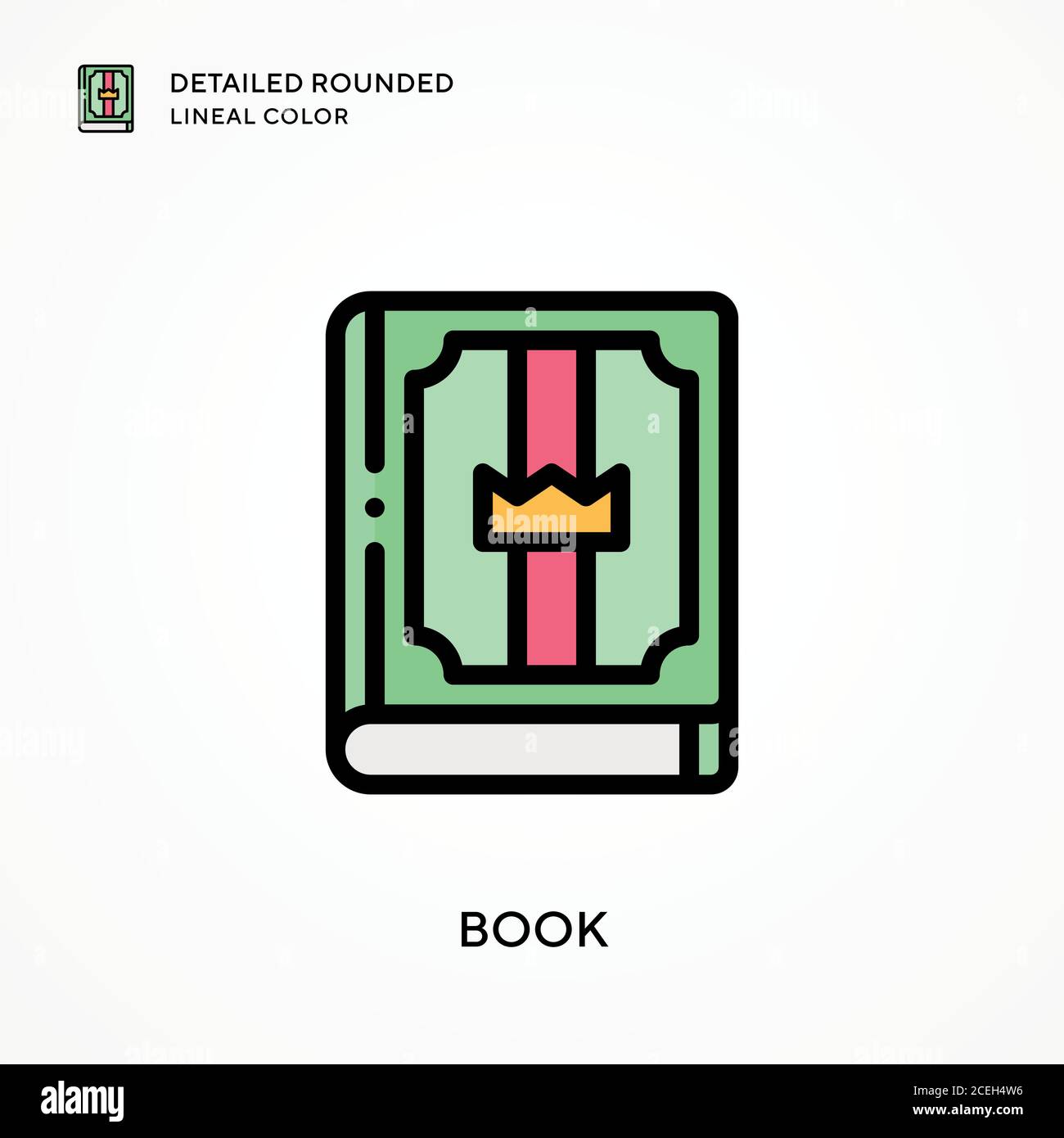 Book detailed rounded lineal color. Modern vector illustration concepts ...