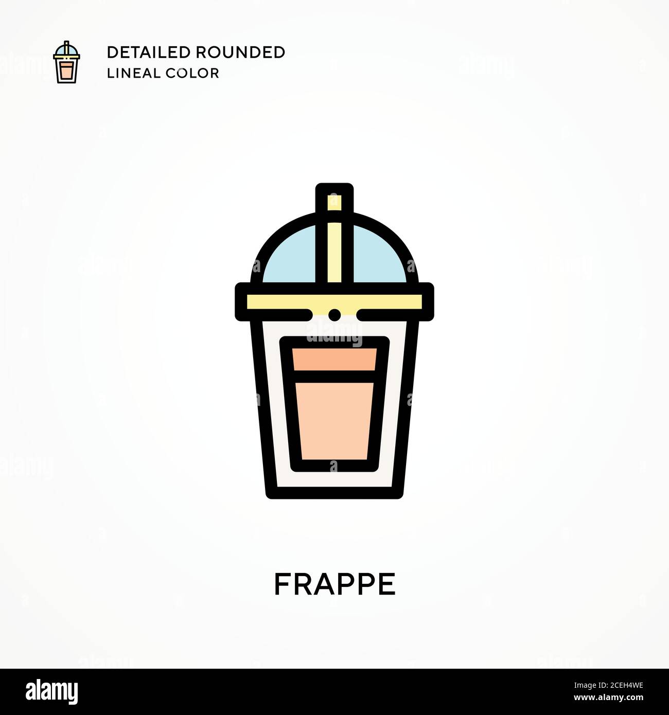 Frappe detailed rounded lineal color. Modern vector illustration ...