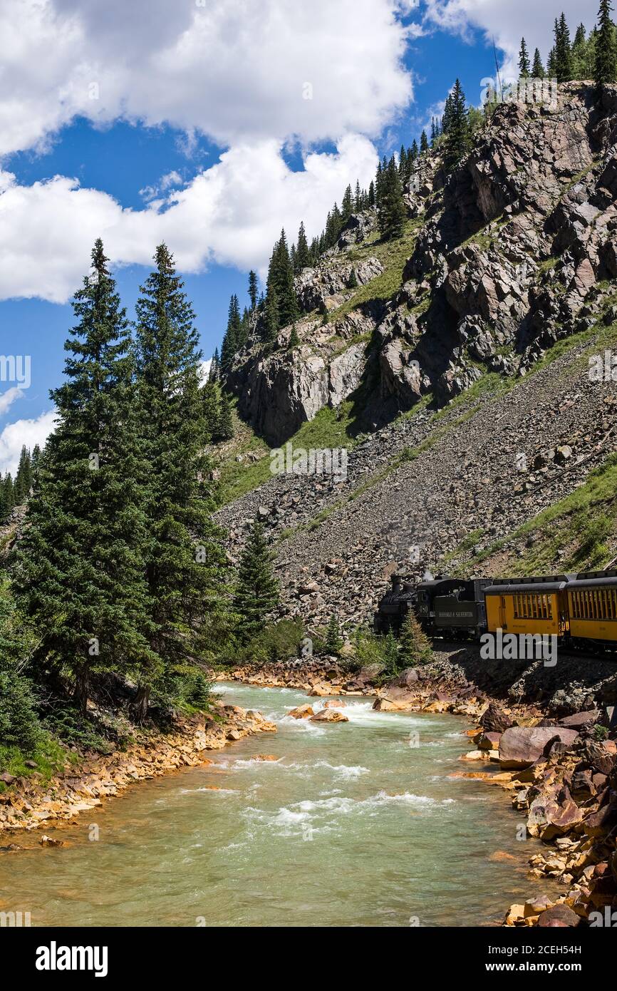 The Durango and Silverton Narrow Gauge Railroad travels along the ...