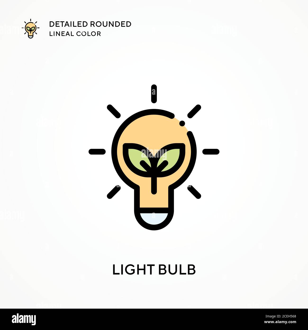 Light bulb detailed rounded lineal color. Modern vector illustration ...