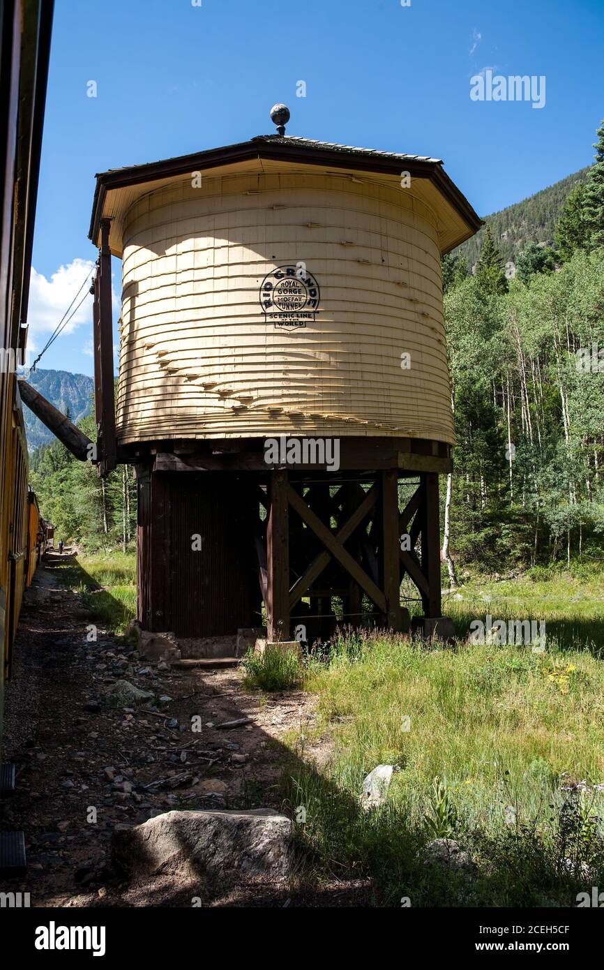 A water tank on the route of the Durango and Silverton Narrow Gauge ...
