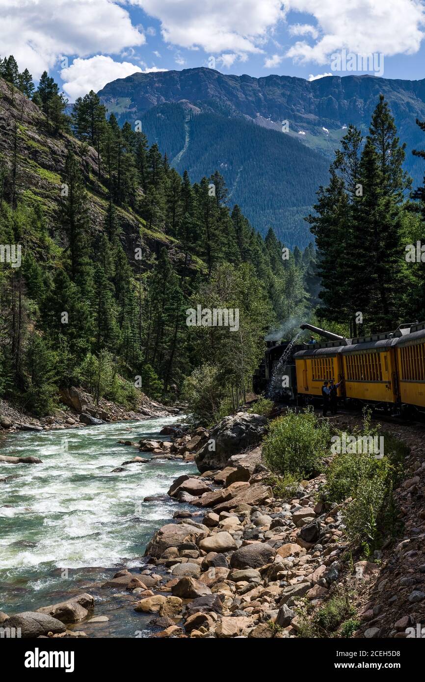 The Durango and Silverton Narrow Gauge Railroad fills with water at the ...