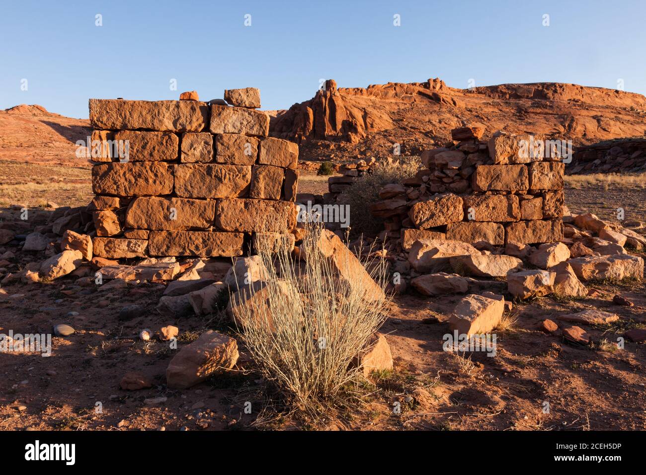 The ruins of the Barton Trading Post by the San Juan River near Bluff ...