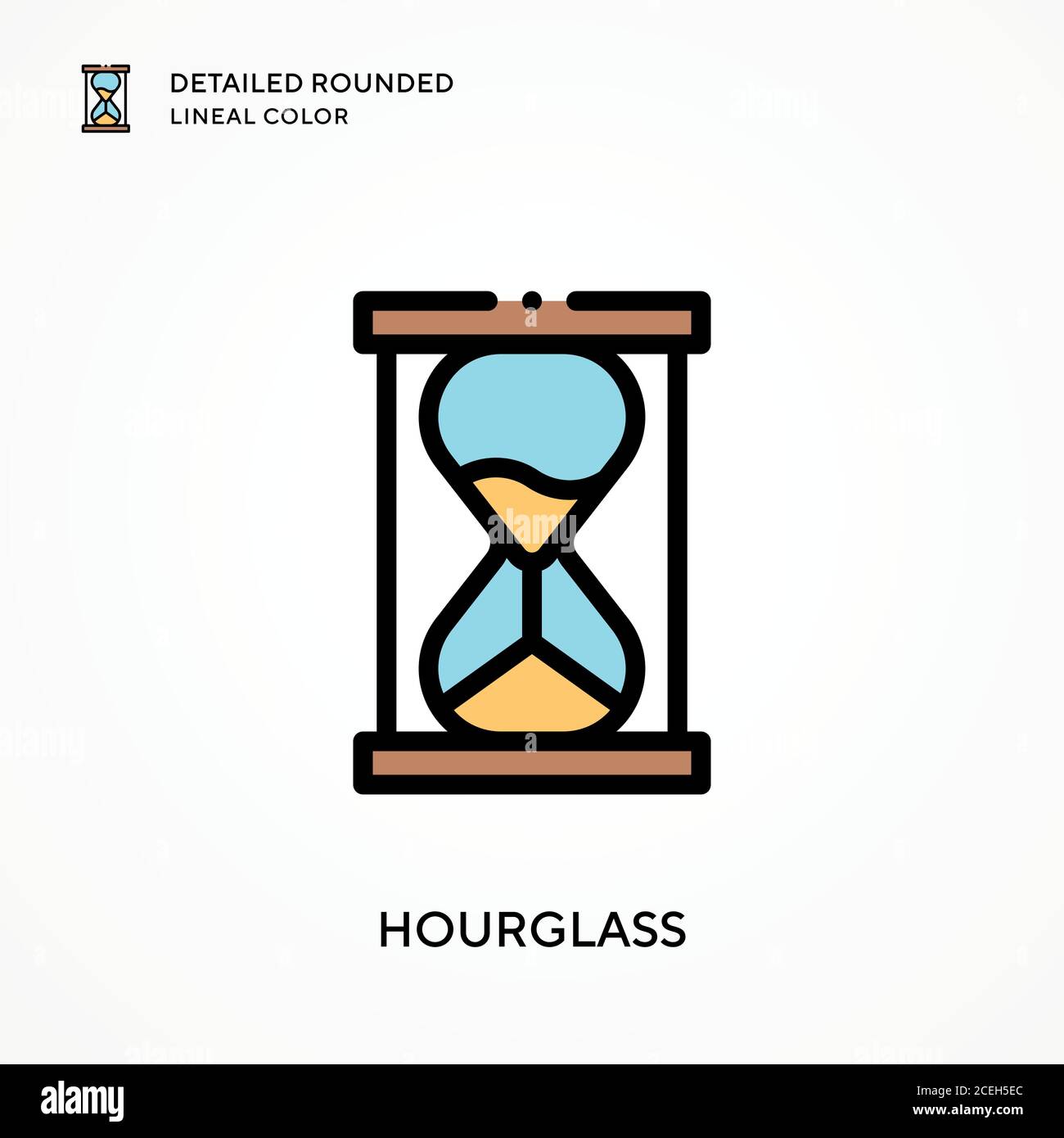 Hourglass detailed rounded lineal color. Modern vector illustration ...