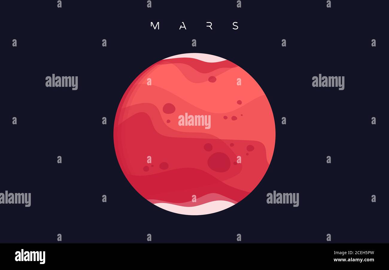 Mars. The fourth planet from the Sun. Vector illustration Stock Vector ...