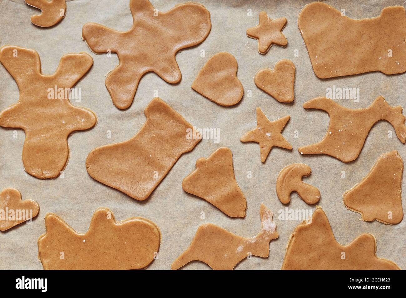 Cooking and decorating christmas gingerbread. Homemade gingerbread ...