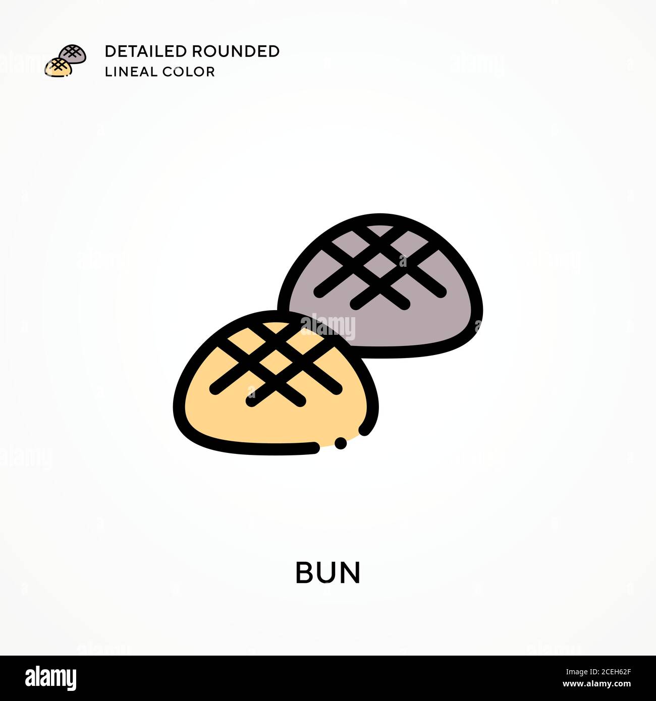 Bun detailed rounded lineal color. Modern vector illustration concepts. Easy to edit and ...