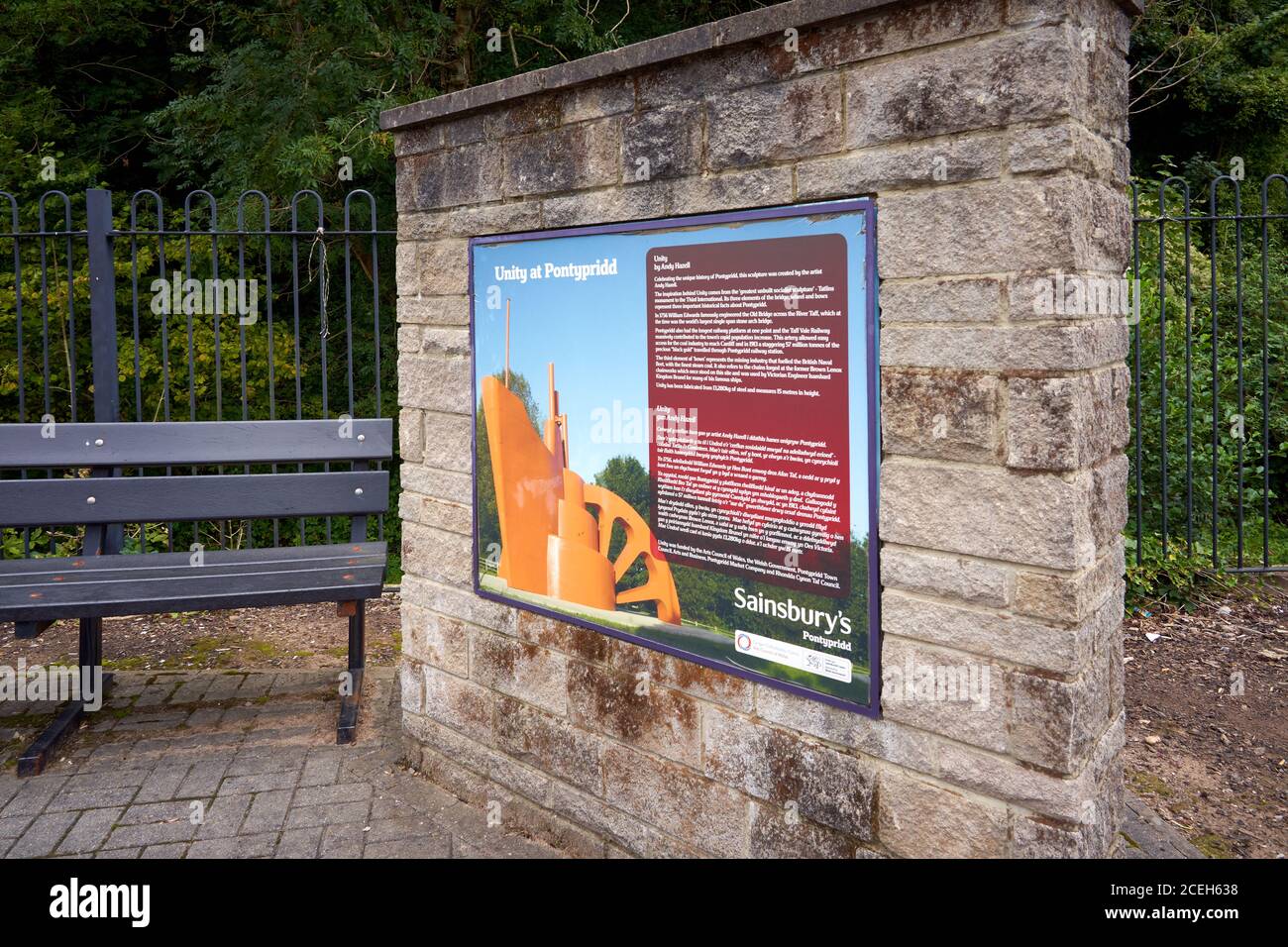 Information display on Unity by Andy Hazell, a large sculpture outside ...
