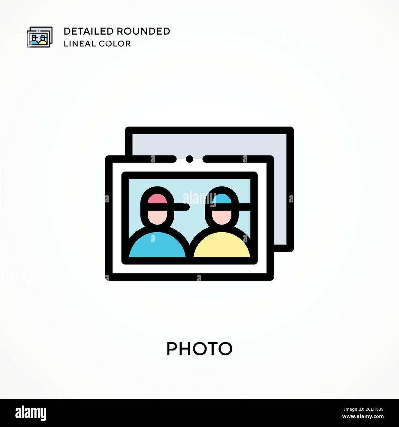 Photo detailed rounded lineal color. Modern vector illustration ...