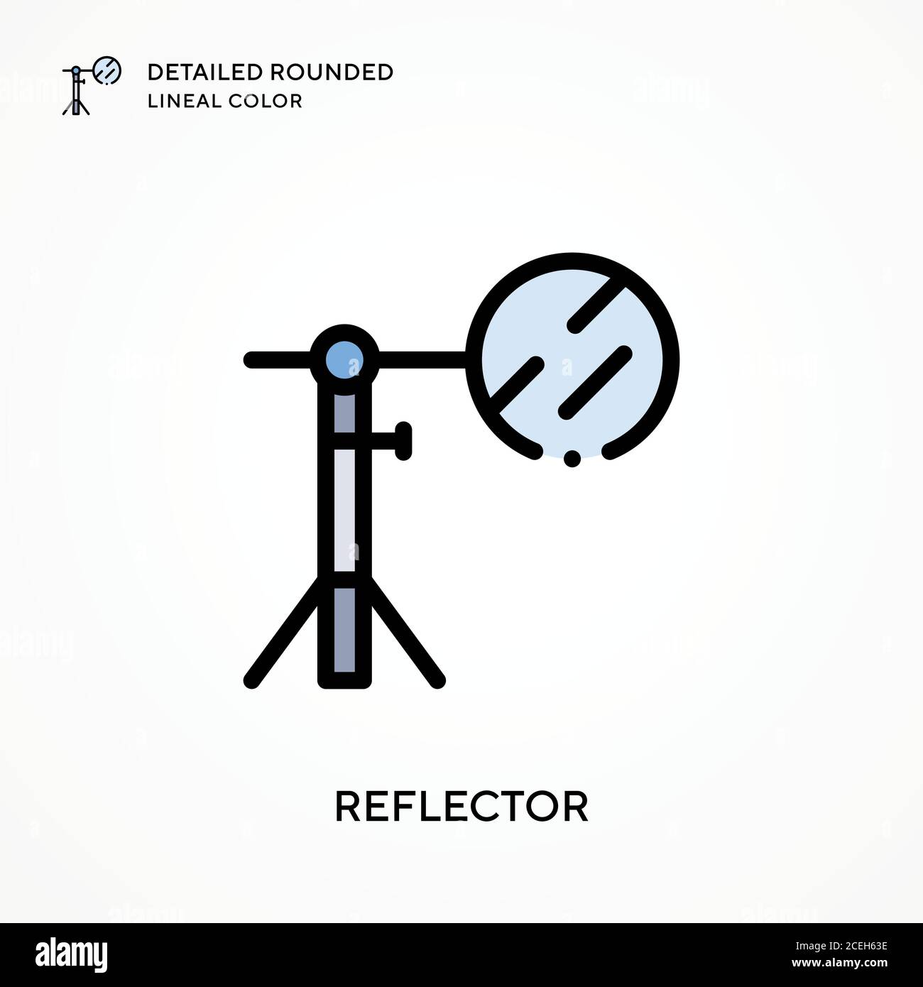 Reflector detailed rounded lineal color. Modern vector illustration ...