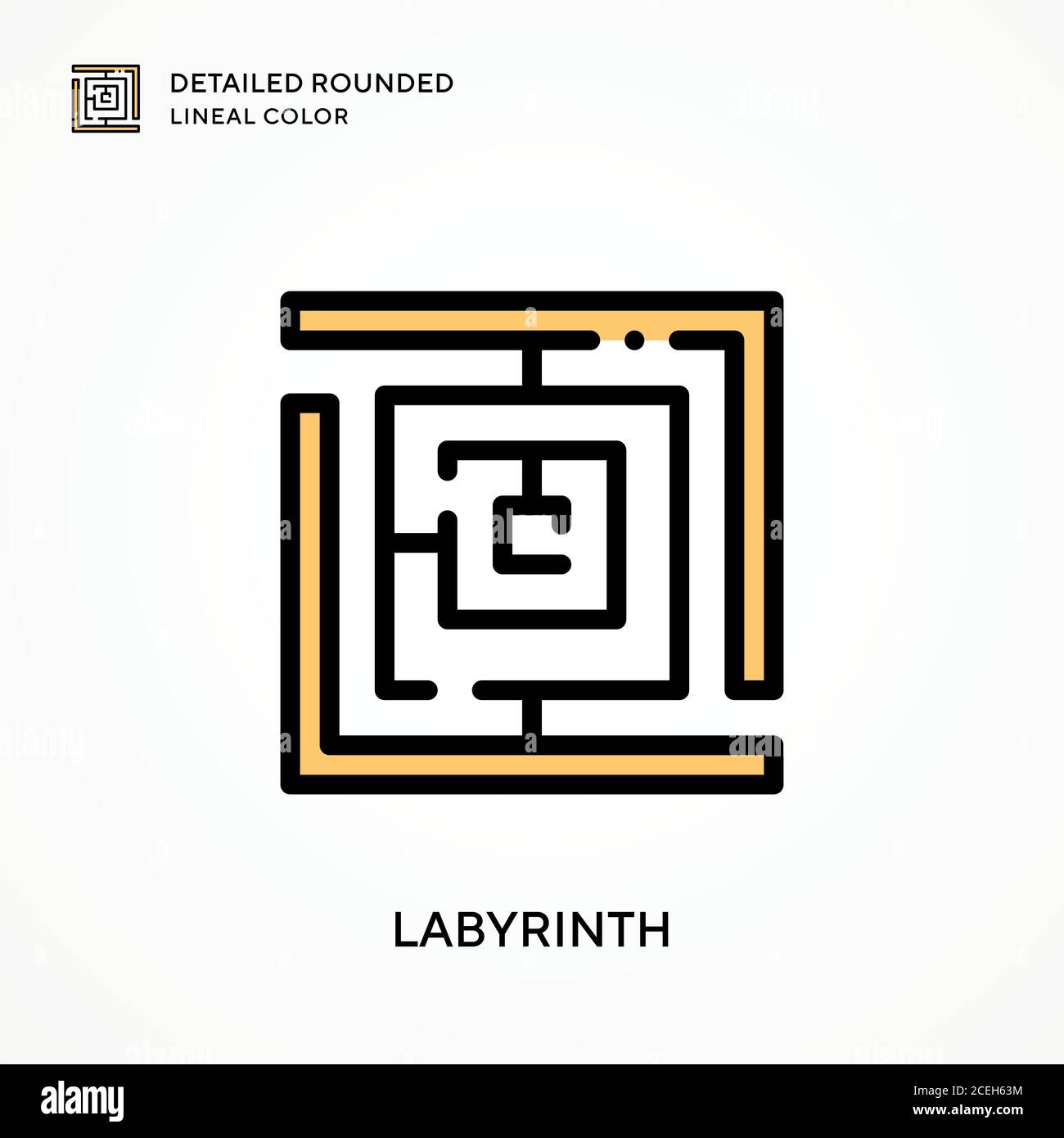 Labyrinth detailed rounded lineal color. Modern vector illustration ...