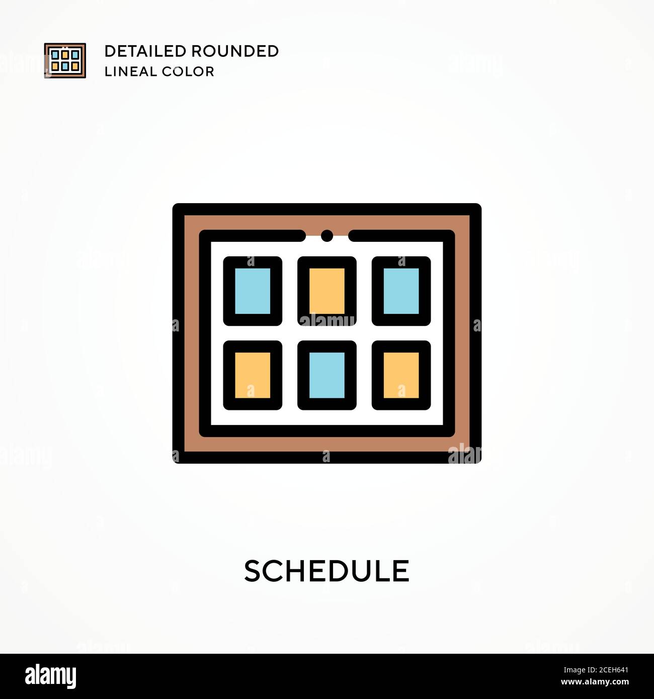 Schedule detailed rounded lineal color. Modern vector illustration ...