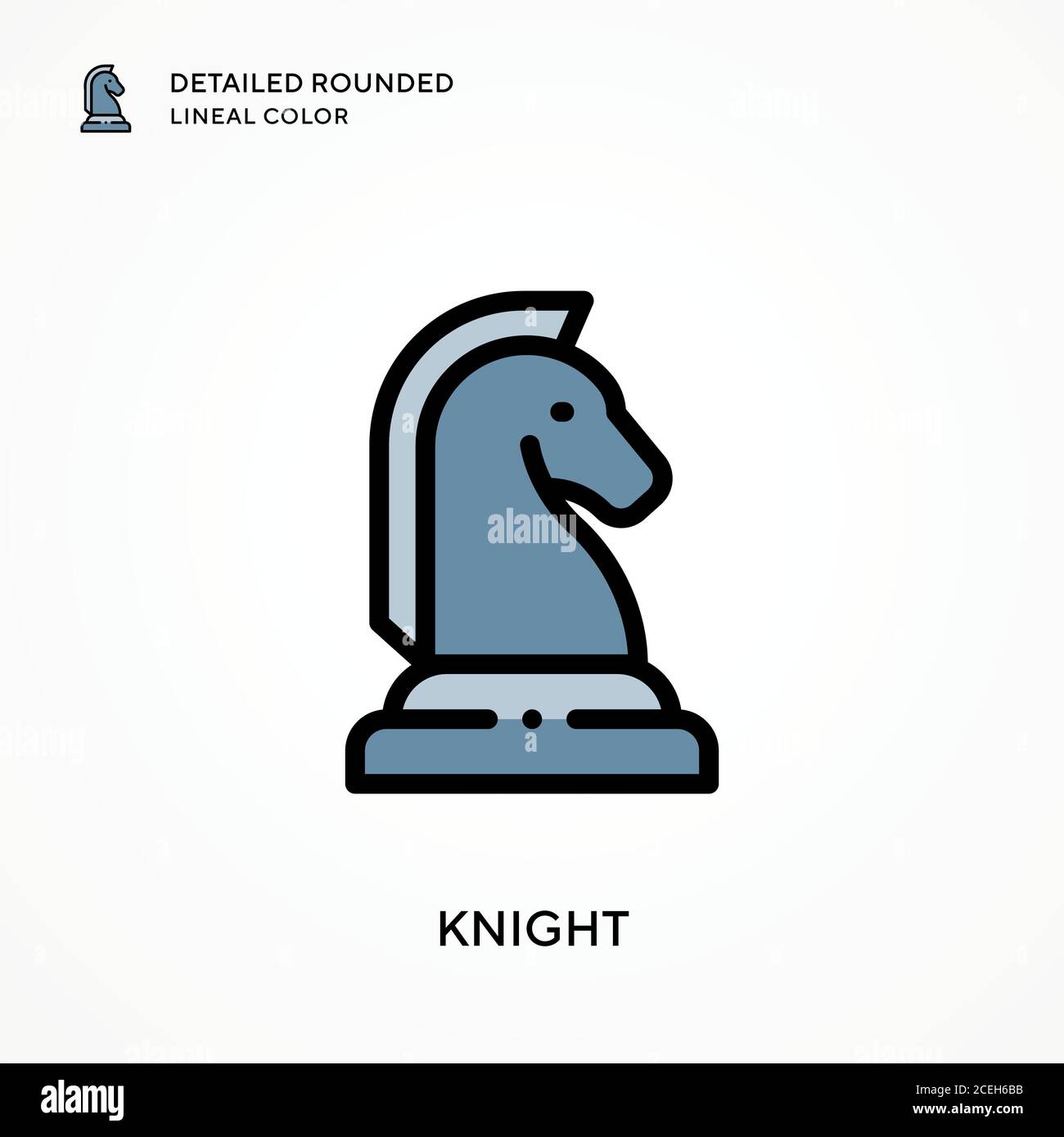 Knight detailed rounded lineal color. Modern vector illustration ...