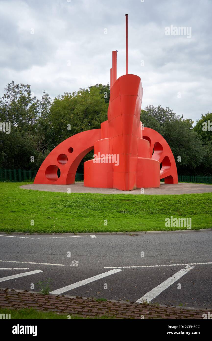 Unity by Andy Hazell, a large sculpture outside Pontyprydd in South ...