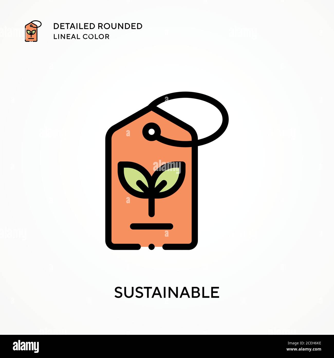 Sustainable detailed rounded lineal color. Modern vector illustration ...
