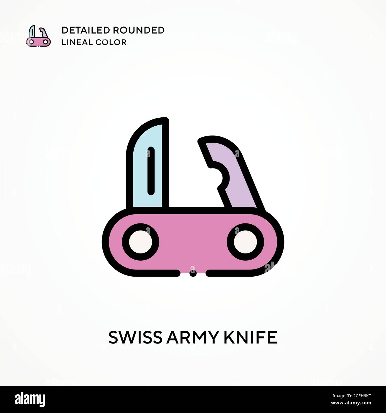 Swiss army knife detailed rounded lineal color. Modern vector illustration concepts. Easy to ...