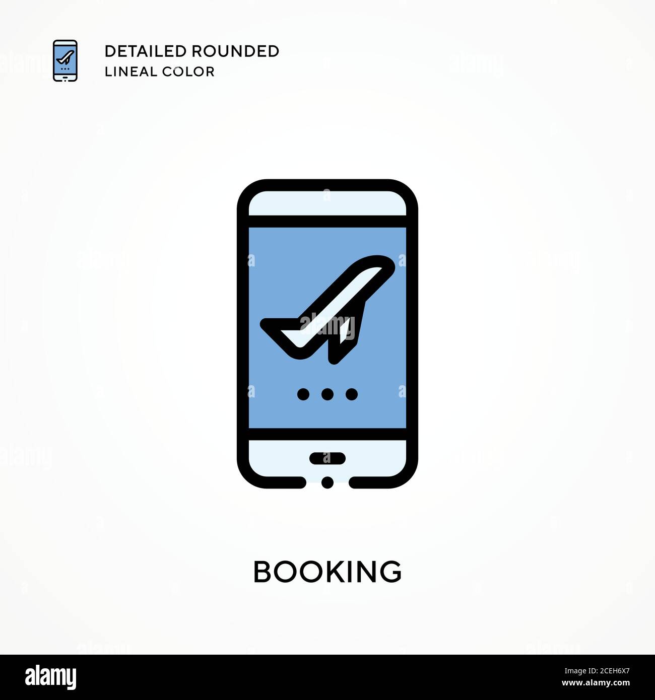 Booking detailed rounded lineal color. Modern vector illustration ...