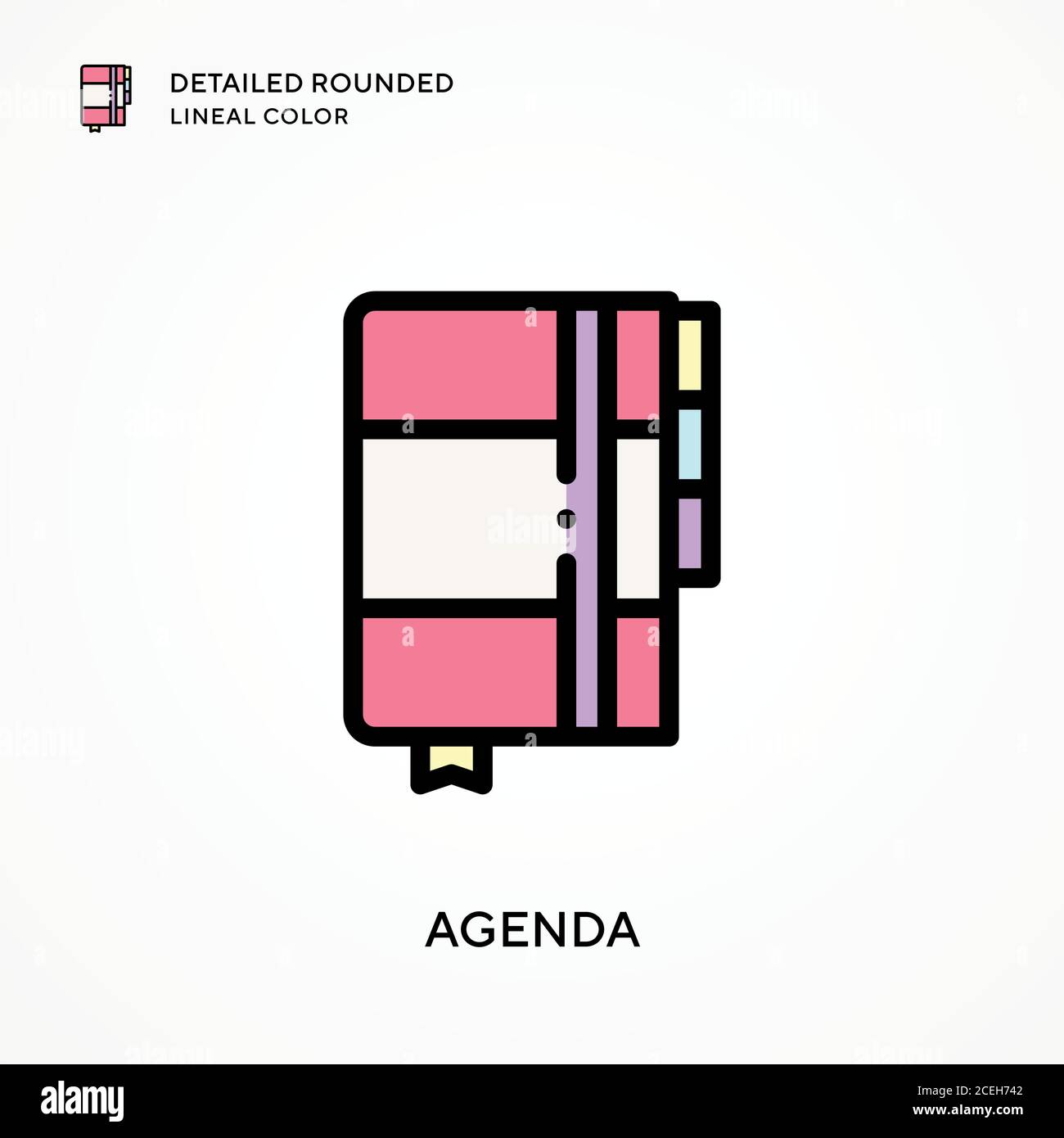 Agenda detailed rounded lineal color. Modern vector illustration ...