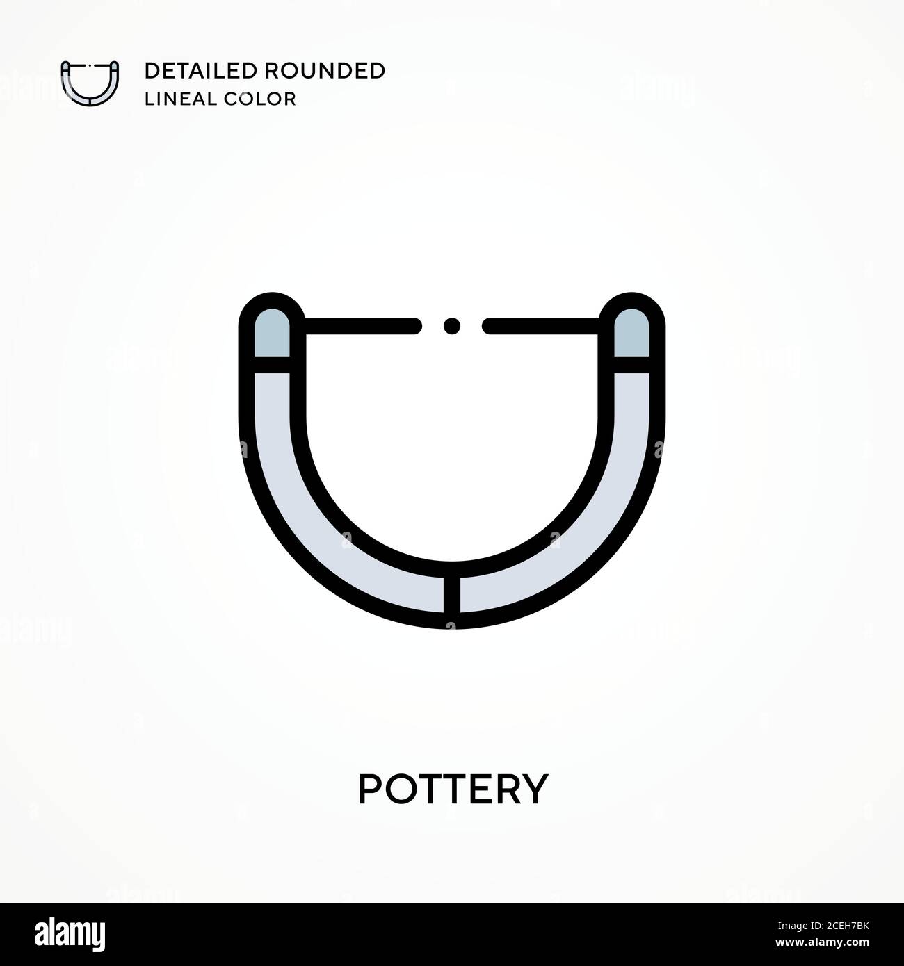 Pottery detailed rounded lineal color. Modern vector illustration ...