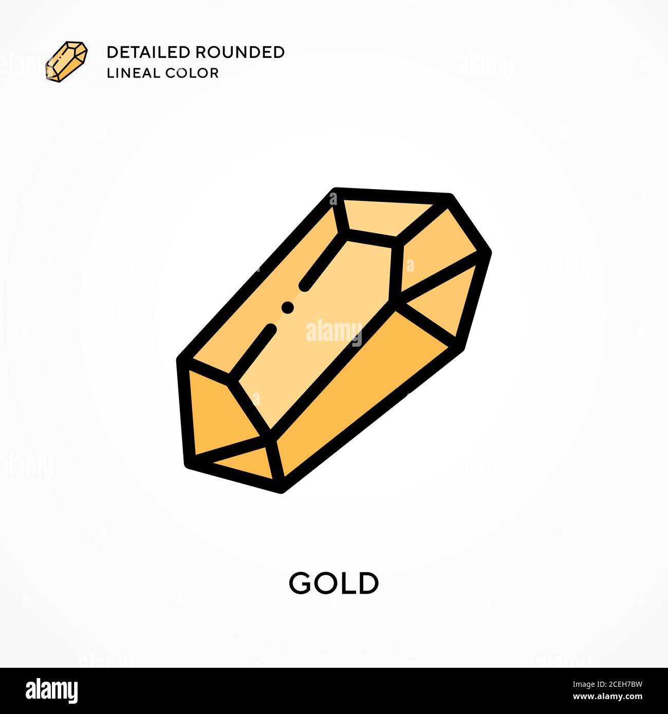 Gold detailed rounded lineal color. Modern vector illustration concepts ...