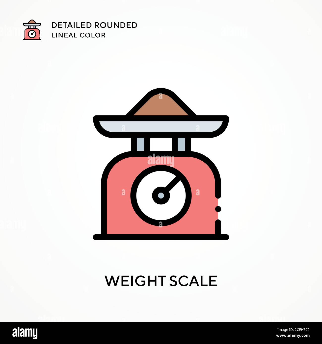 Weight scale detailed rounded lineal color. Modern vector illustration ... Weight scale detailed rounded lineal color. Modern vector illustration ...