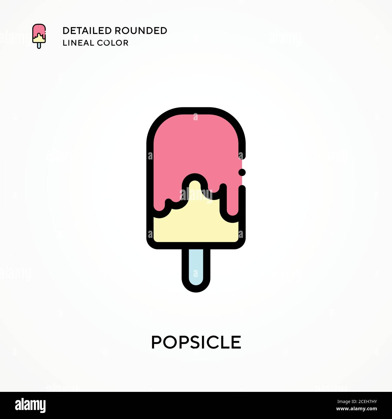 Popsicle detailed rounded lineal color. Modern vector illustration ...