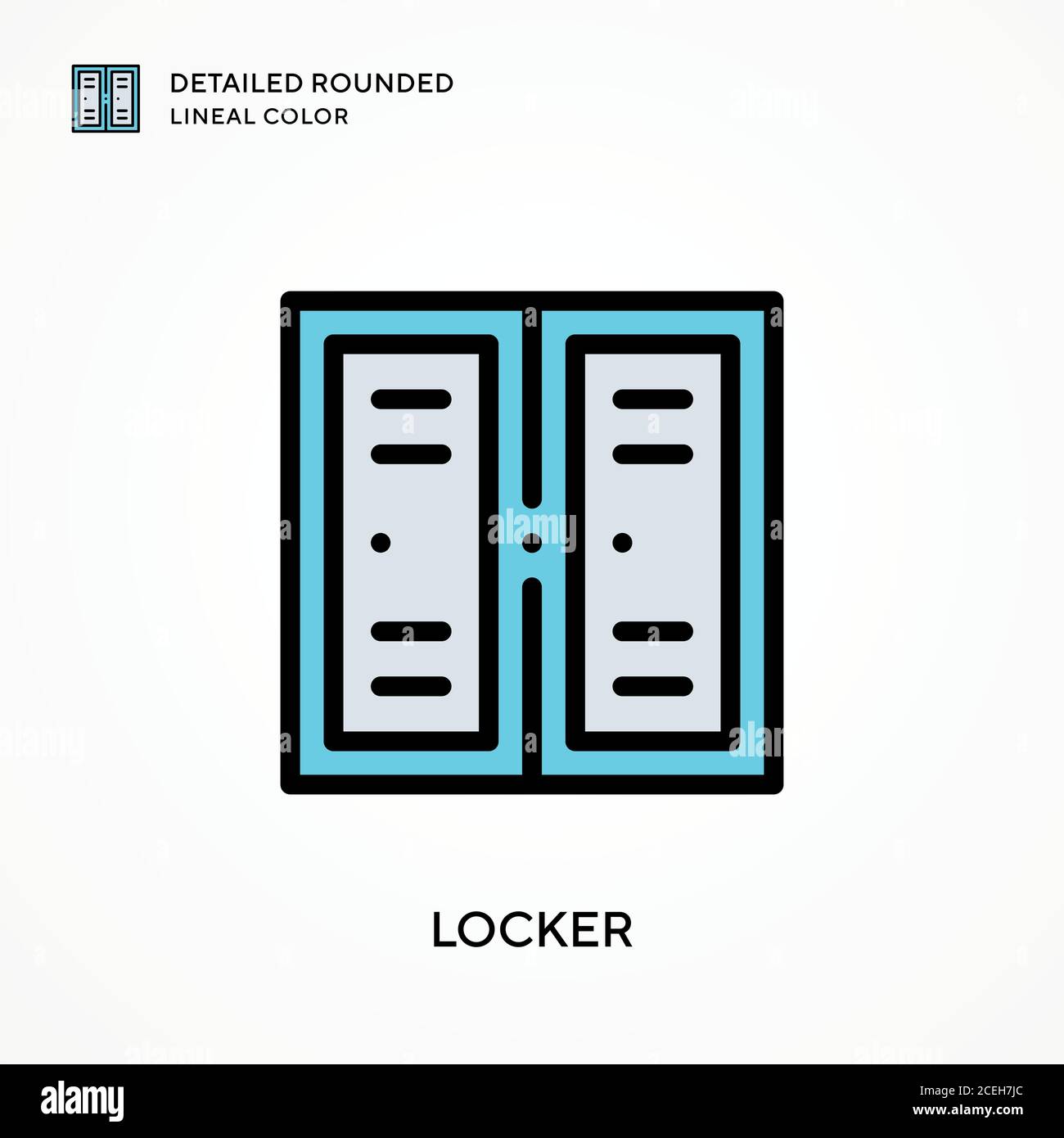 Locker detailed rounded lineal color. Modern vector illustration ...