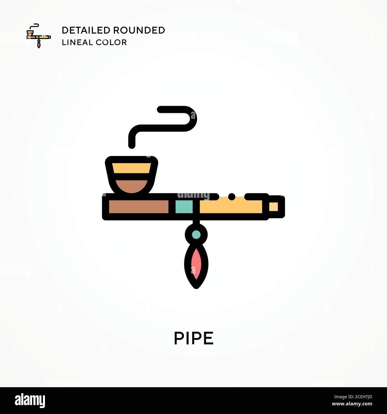 Pipe detailed rounded lineal color. Modern vector illustration concepts ...