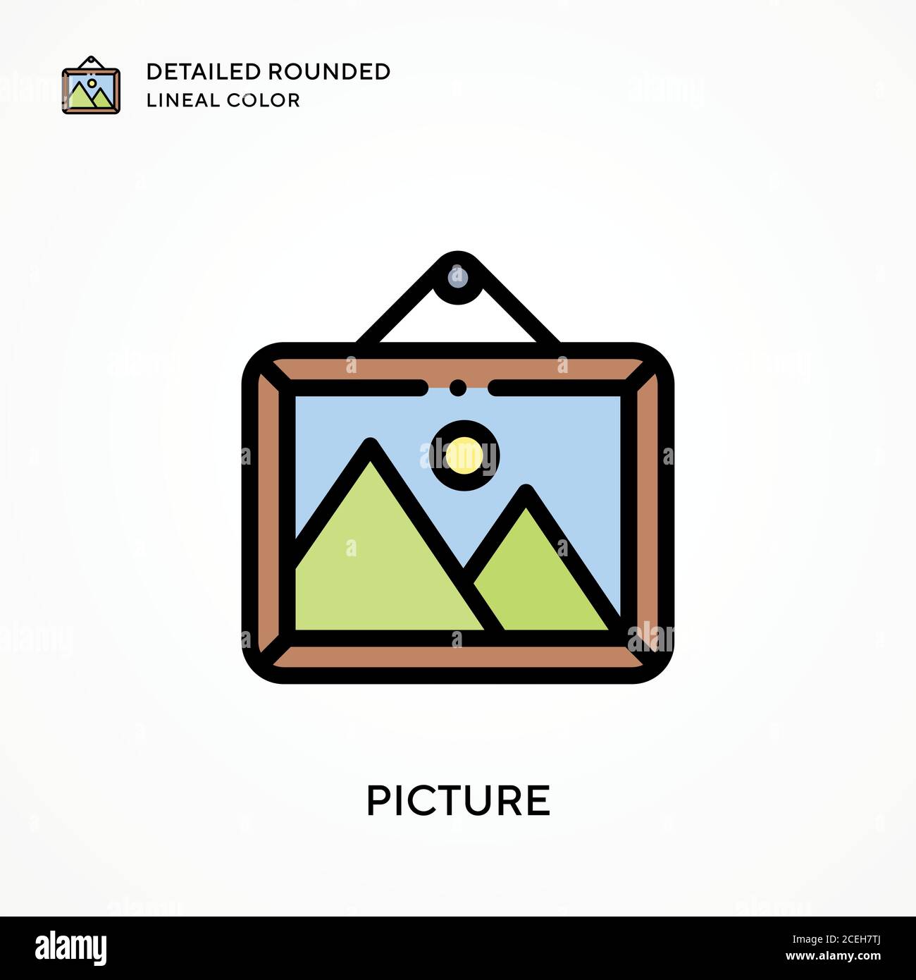 Picture detailed rounded lineal color. Modern vector illustration ...